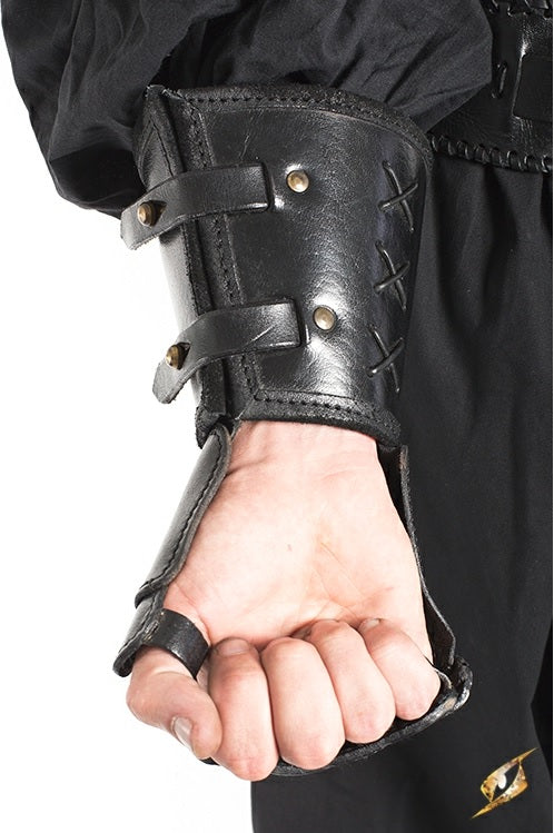 Leather Gauntlet Black Right Hand – LARP Gear